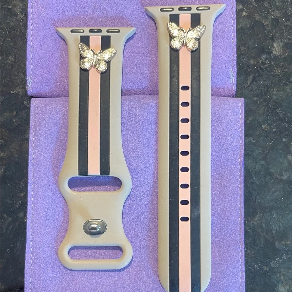 Accessories | Butterfly Design Smartwatch Band Pink And Black | Poshmark